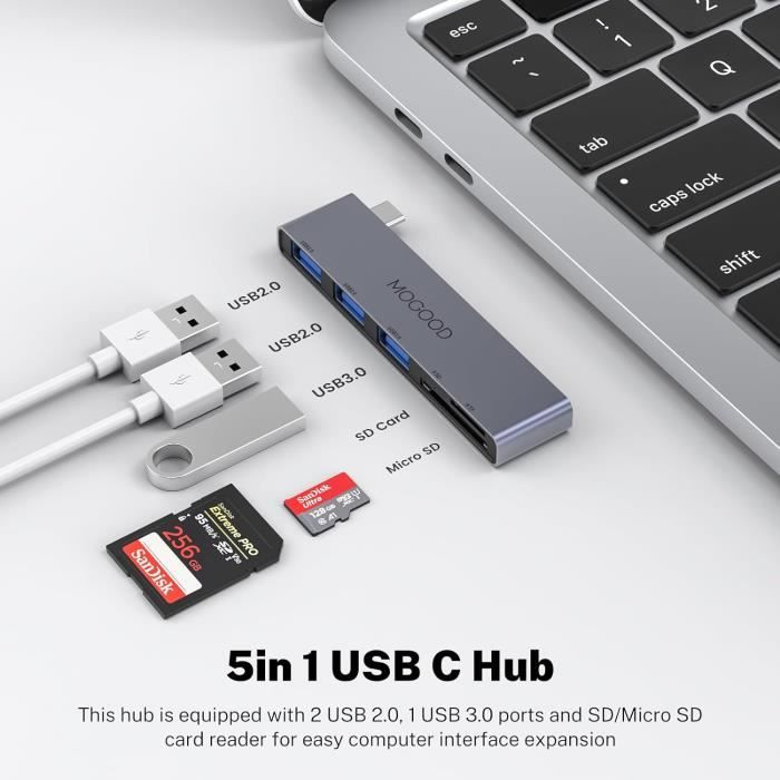 Hub Usb C ,Adaptateur Usb Multiport Pour Macbook Pro Et Accessoires Air ...