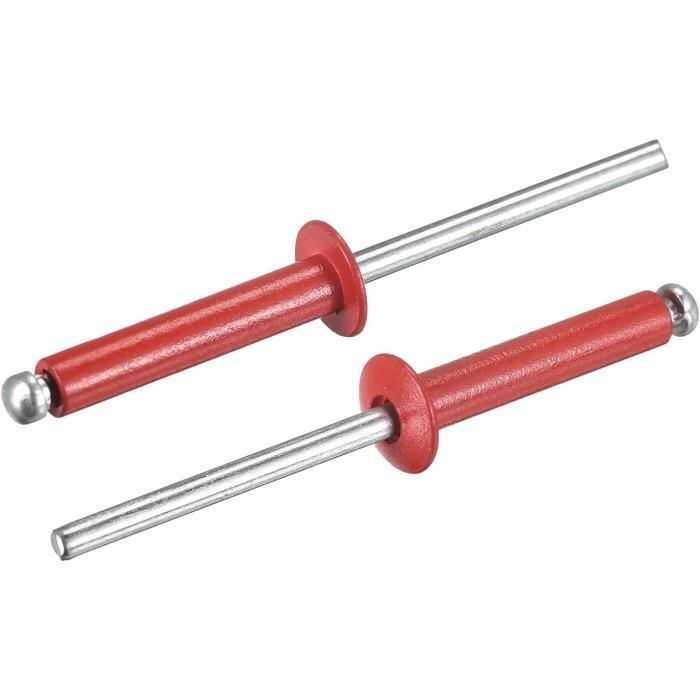 Rivets Aveugles, 4Mm X 20Mm Aluminium Ouvert Terminal Plat Rond Tête ...
