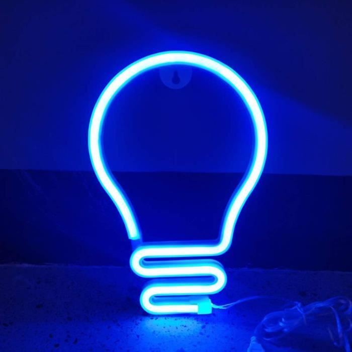 Domybest Led Néon Forme Ampoule Enseigne Lumineuse Au Néon Usb-À Piles ...