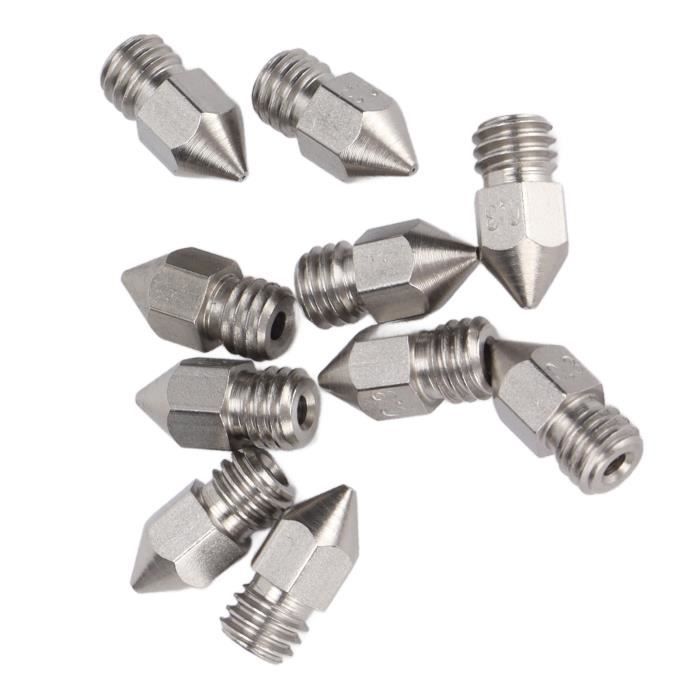 Kit de buses d'imprimante 3D - GOTOTOP - MK8 - Acier inoxydable - 10 pièces - Compatible PLA/ABS ...