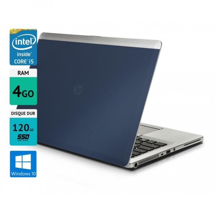Pc portable HP Elitebook Folio 9470m 14" 4GO SSD 120GO Windows 10 bleu ...