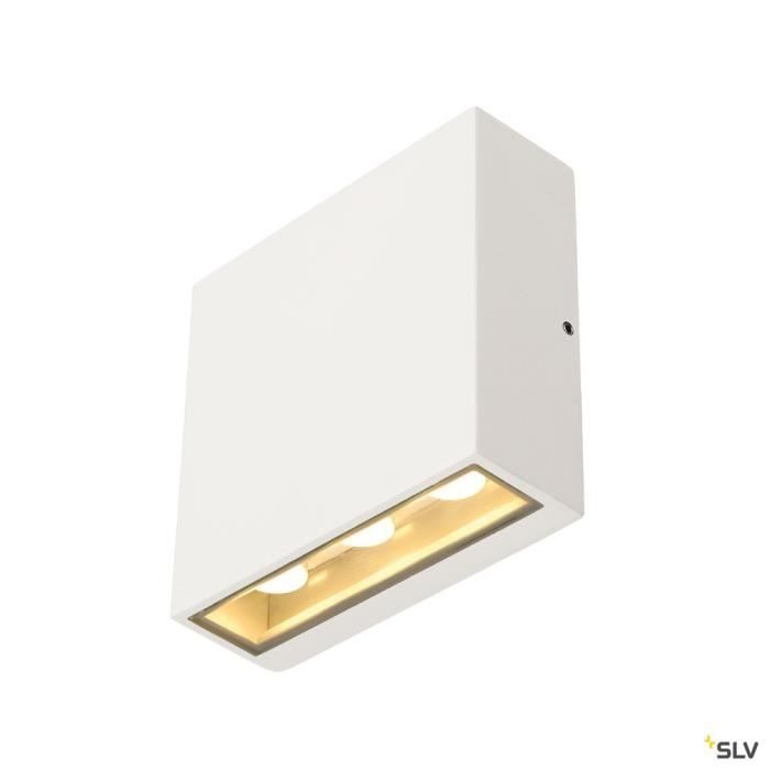 Applique extérieure SLV BIG QUAD UP/DOWN, blanc avec LED intégrée, 8,2W ...