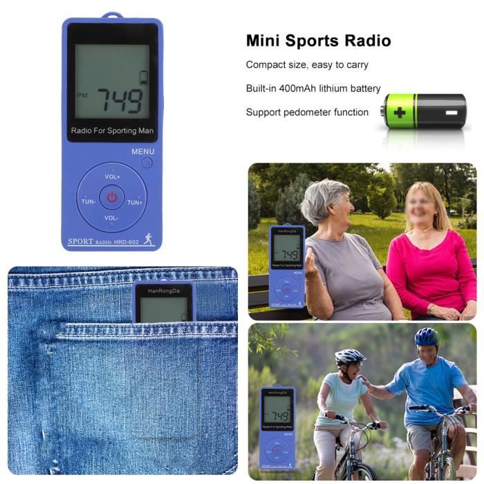 Radio portable - SONEW - Mini Radio de Sport - FM/AM - Batterie lithium ...