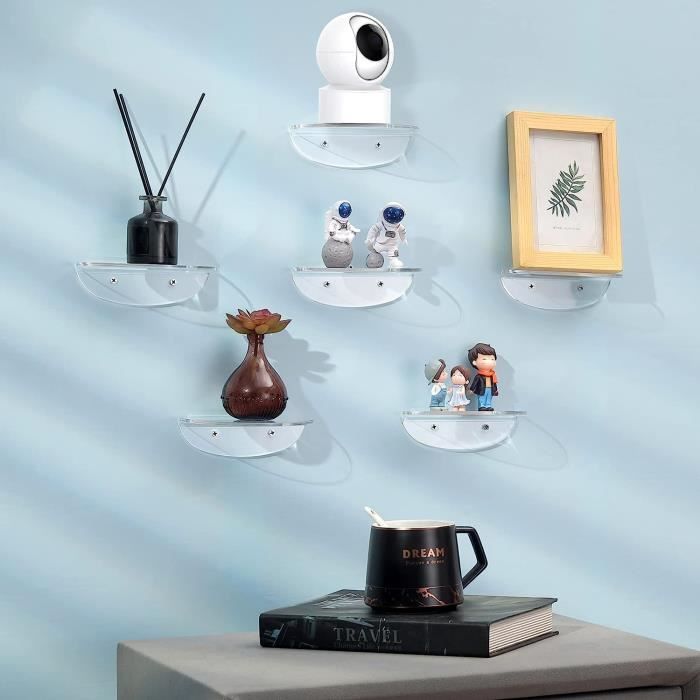Loiion Acrylique Etagère Murale Lot de 6, 14cm Petite Etagere Murale ...