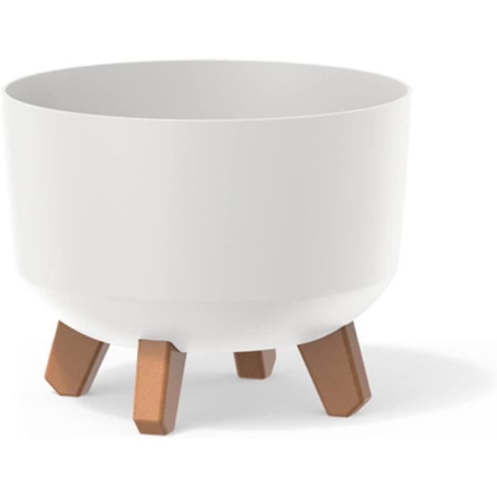 Pot De Fleurs Bas 5,1L Avec Pieds Amovibles Et Insert 238 Mm, Blanc ...