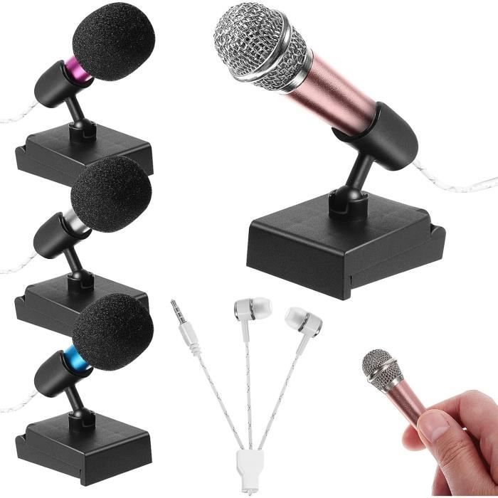 4 Ensembles Dentretien Petit Micro D'Interview Pour Téléphone Micro ...