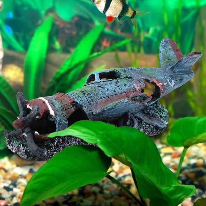 Avion Artificiel Réservoir De Poissons Marins Aquarium Ornement Résine ...