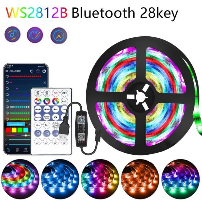 BANDE LED,WS2812B BHT IR-5m Full Set--Bande lumineuse LED WS2812B-RGB ...