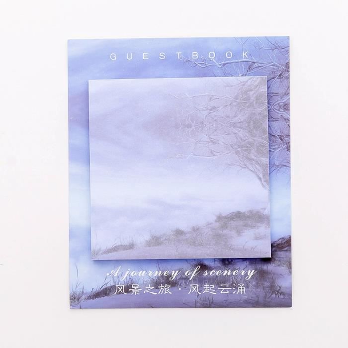 MARQUE-PAGE,3--Bloc Notes adhésif de paysage magnifique, décoration ...