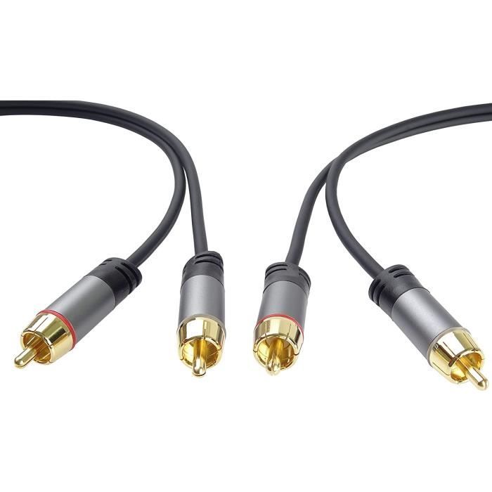 HQ Câble Cinch, 2X Fiche Cinch vers 2X Fiche Cinch, Câble de Connexion ...