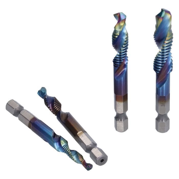 Kit De Taraudage Composé De Filetage En Pouces Jeu De Forets Combinés Foret À Taraud En Spirale ...