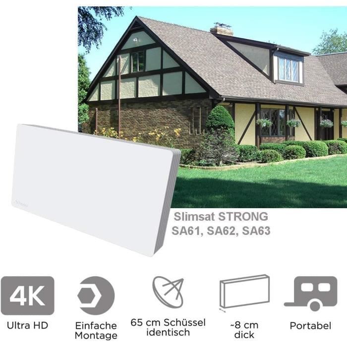 Slimsat Sa64 Parabole Avec Lnb Quad Intégrée Pour 4 Participants ...