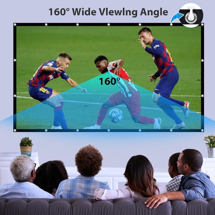 Écran de projection portable 150"-KAL-16:9 4K Full HD,pliable,double ...