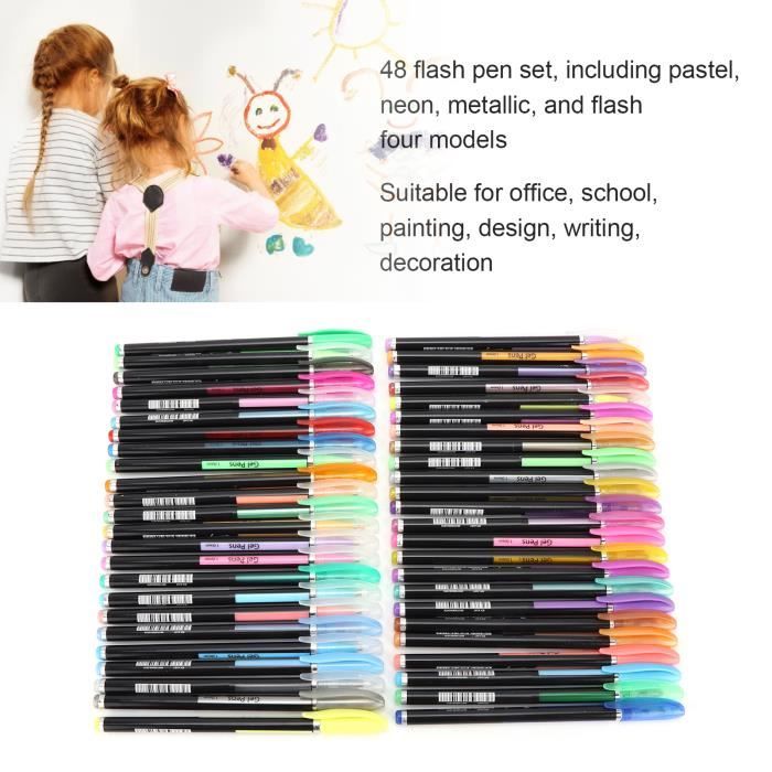 TMISHION stylo à colorier 48pcs stylo de coloriage pastel fluorescent ...