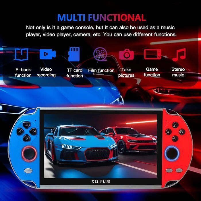 Console de jeu portable - FRENIR- X12 Plus - Écran HD 7 pouces - 10 000 ...