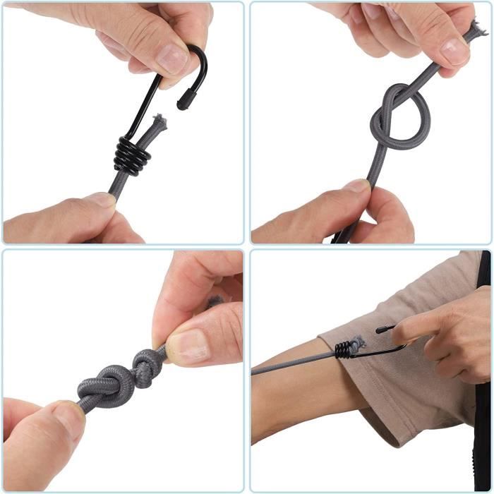 Corde élastique de 5mm*20 M, Tendeurs élastiques et fixations, gris ...