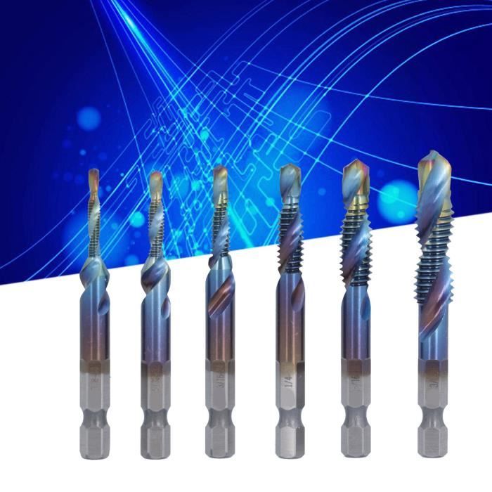 Kit De Taraudage Composé De Filetage En Pouces Jeu De Forets Combinés Foret À Taraud En Spirale ...