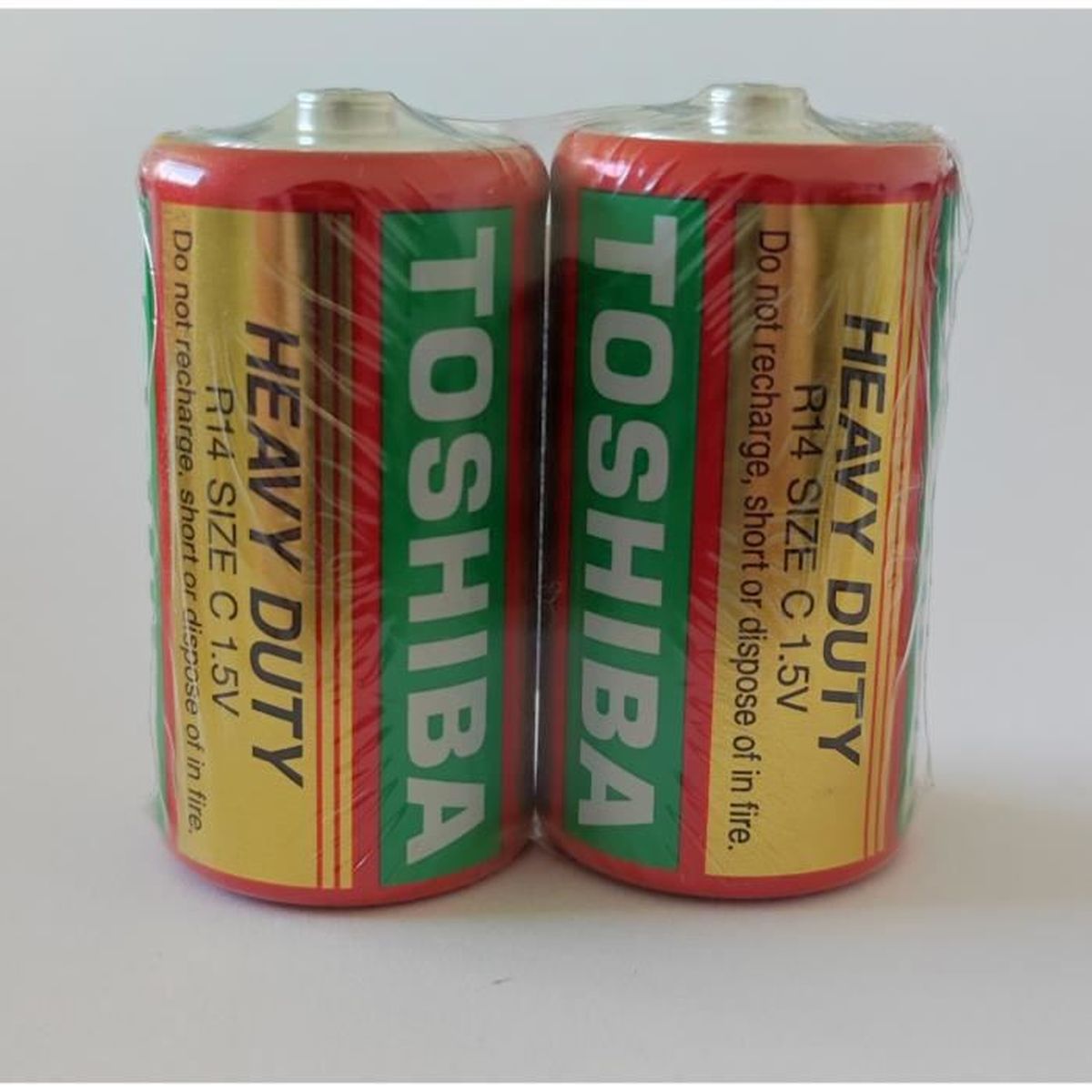 Lot de 2 Piles Toshiba Heavy Duty R14 C 1.5V - Batteries Toshiba Size C ...