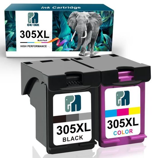 OK-INK 305 XL 2 Cartouches Compatibles pour HP 305 XL pour HP DeskJet ...