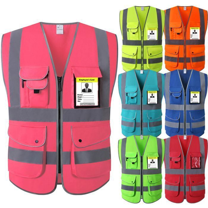 Chemise de Travail Hi Vis Rose pour Femme,Glaçage de Sécurité,Poches et ...