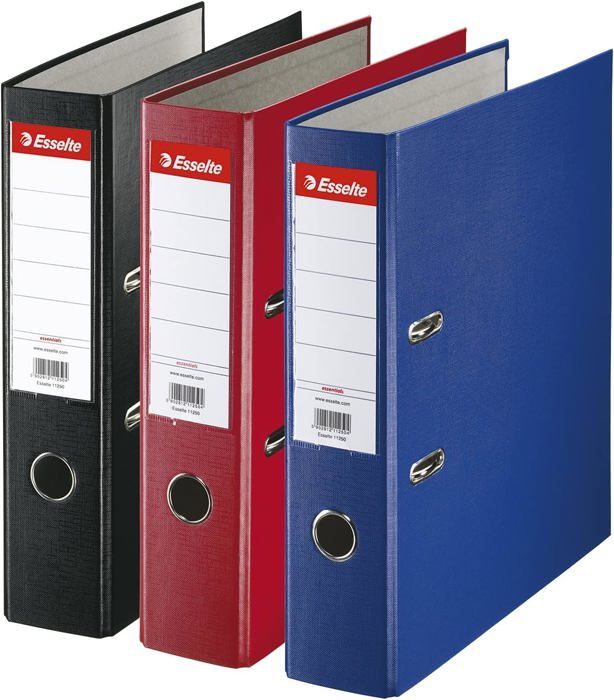 Esselte, Essentials, Pack de 3 Classeurs à levier, Bleu, noir et rouge ...