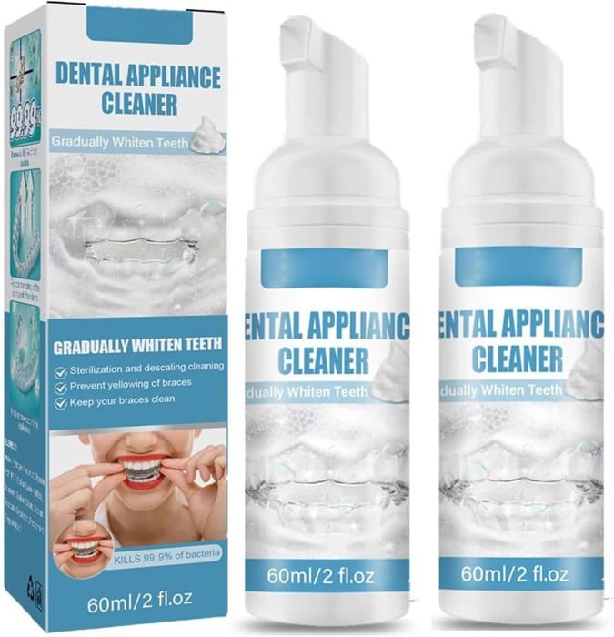 60ml Dental Foam Braces Cleaner,Retainer Cleaner Stain Remover,Teeth ...