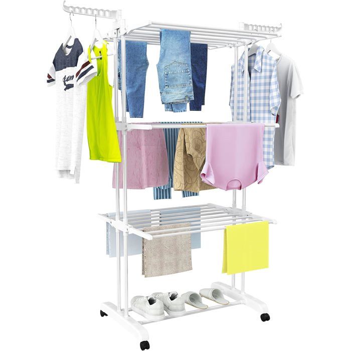 HOMIDEC Etendoir Linge Interieur, 4 Niveaux Grande Pliable Sechoir a ...