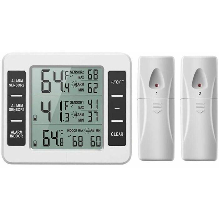 Thermomètre de réfrigérateur numérique sans fil, version améliorée du ...