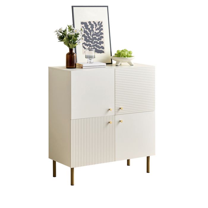 Buffet moderne en MDF blanc 80*36*90 cm, meuble de rangement élégant ...