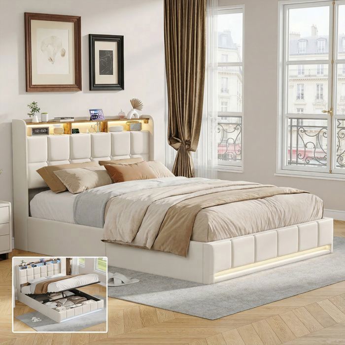 Structure de Lit - POCKETPOP - Lit coffre - 140x190 cm - Sommier ...