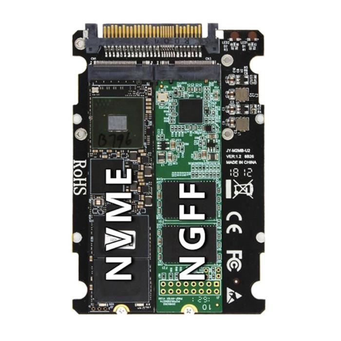 Adaptateur M.2 SSD vers U.2, 2 en 1, Clé NVMe B-M NGFF SSD vers PCI-e, Convertisseur PCIe M2 ...