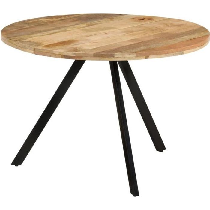 Table à Manger Ronde Fixe, Salon, Table à dîner 110x75 cm Bois de ...