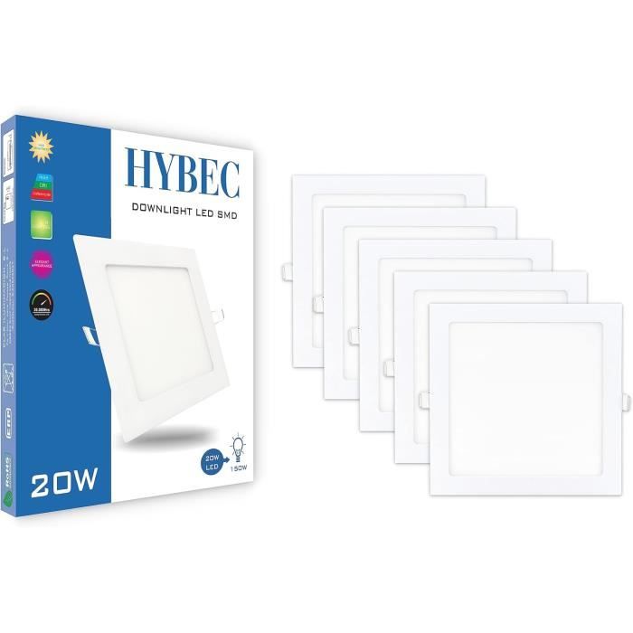 Hybec- Spot Led Carré Encastrablé,Spot Led Encastrable Downlight Carré ...