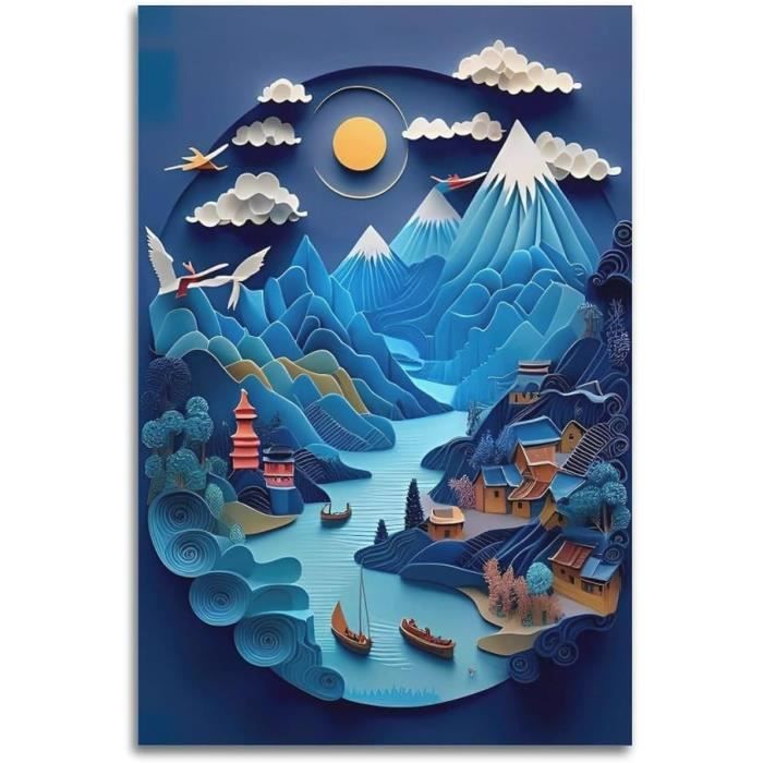 Poster De Paysage Zen De Style Chinois, Affiche D'Architecture ...