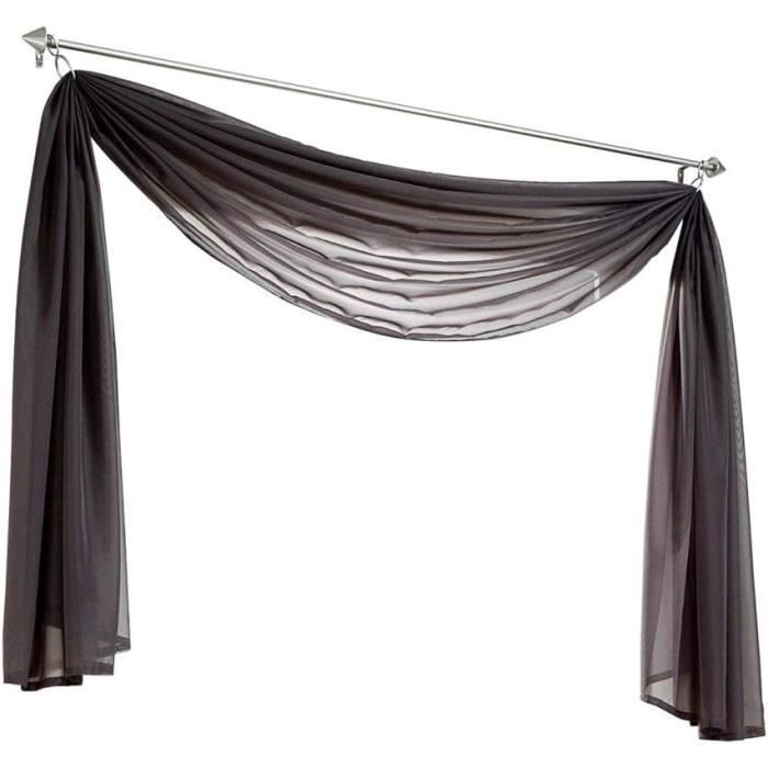 Voile Transparent - Uni - Gris Foncé - 140x400cm - Cdiscount Maison