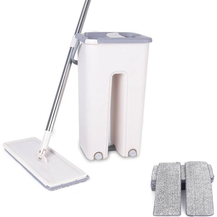 Balai Plat Avec Seau - Serpillère Avec 10 Serpillères En Microfibre ...