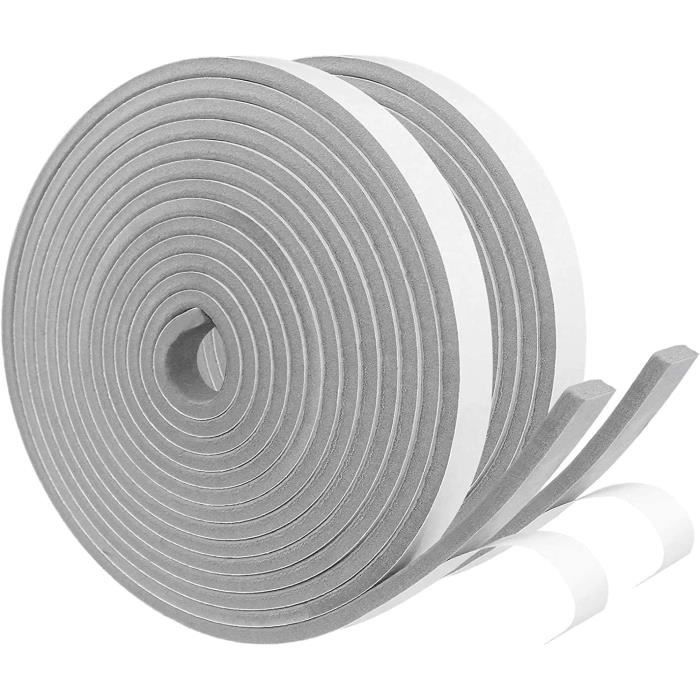 AJW-Bande d'étanchéité autocollante en mousse Gris 12mm delarge x 6mmd ...