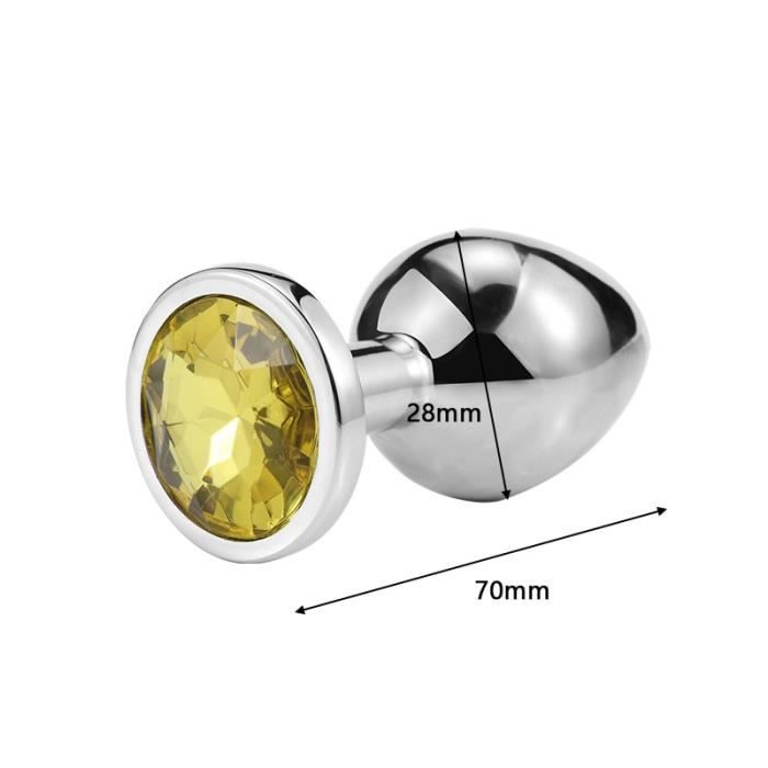 Plug Anal intime en métal, petit-moyen, avec bijoux en cristal, godemichet lisse, perle anale ...