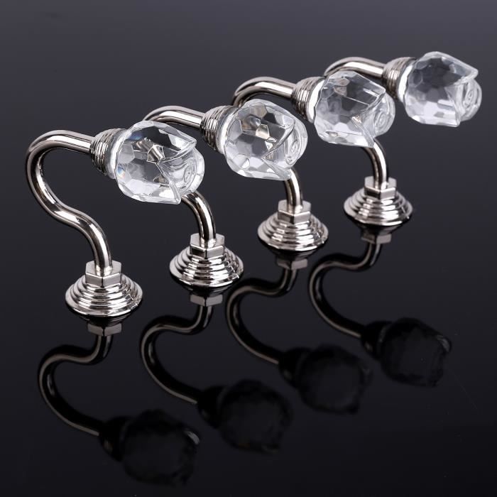 2 paires Crochet 6,4cm pour embrasse rideau métal argenté + rose en ...