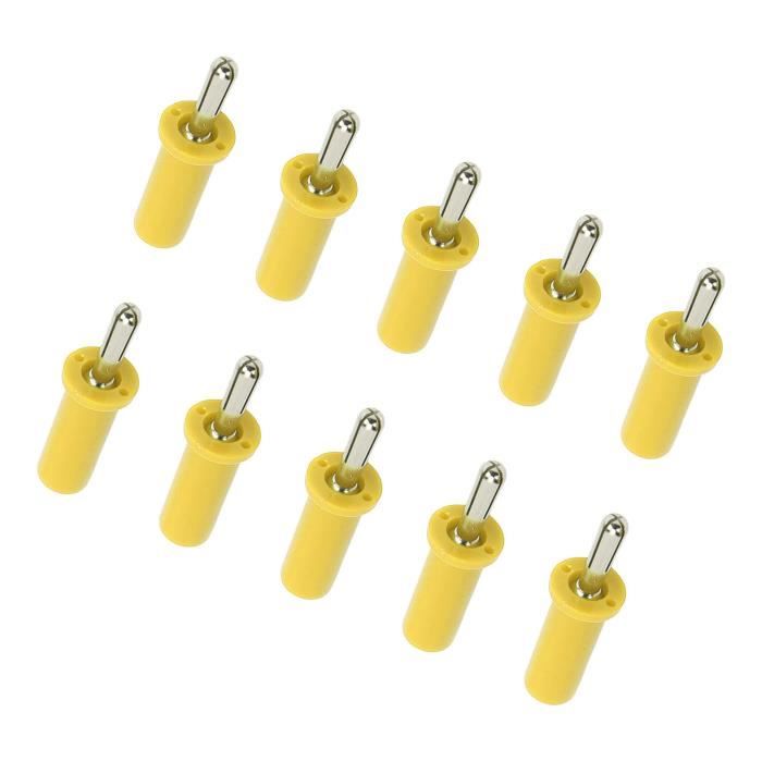 10 pièces fiche banane 4mm fente croisée en laiton plaqué or connecteur ...