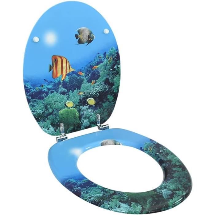 Abattant De Wc Familial Avec Couvercle En Mdf - Design Mer Profonde ...