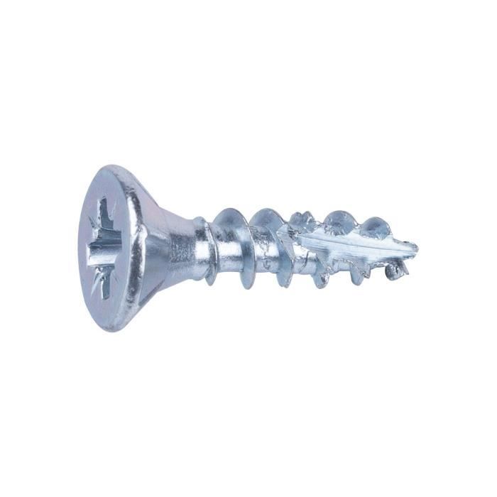 Vis FIX PRO - Blanc - Acier - Empreinte cruciforme - Tête fraisée ...