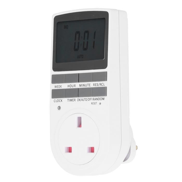 HURRISE Minuterie de plug-in Prise de Minuterie Numérique Programmable LCD Minuterie Enfichable ...