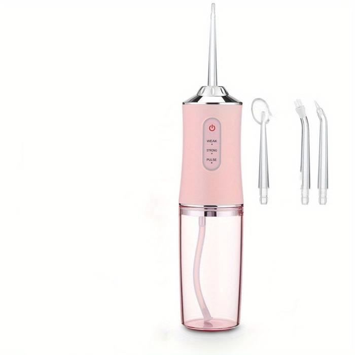 Jet Dentaire,hydropulseur dentaire avec 4 buses 300ml IPX7,rechargeable ...