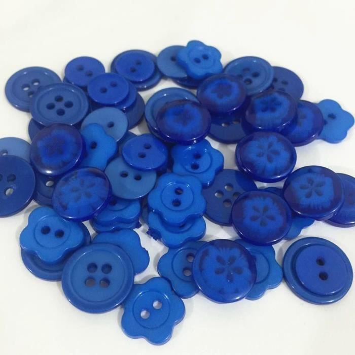 Bouton bleu mercerie - Cdiscount