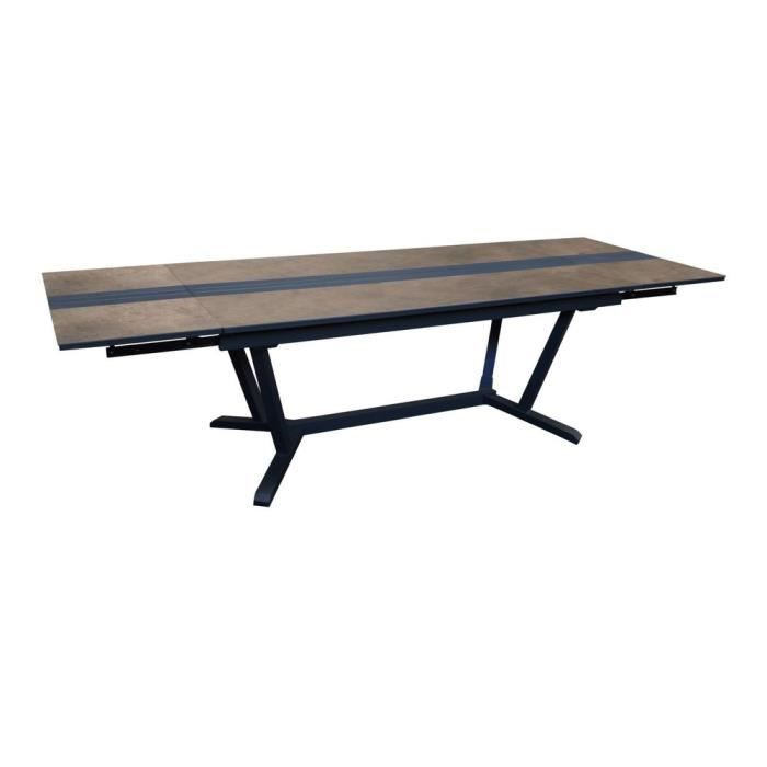 Table de jardin rectangulaire Galléo plateau Fundermax® - graphite/cave ...