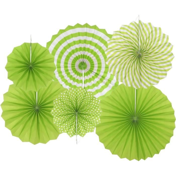 Lot De 6 Éventails Ronds En Papier À Suspen E - Décoration Pour Maison ...