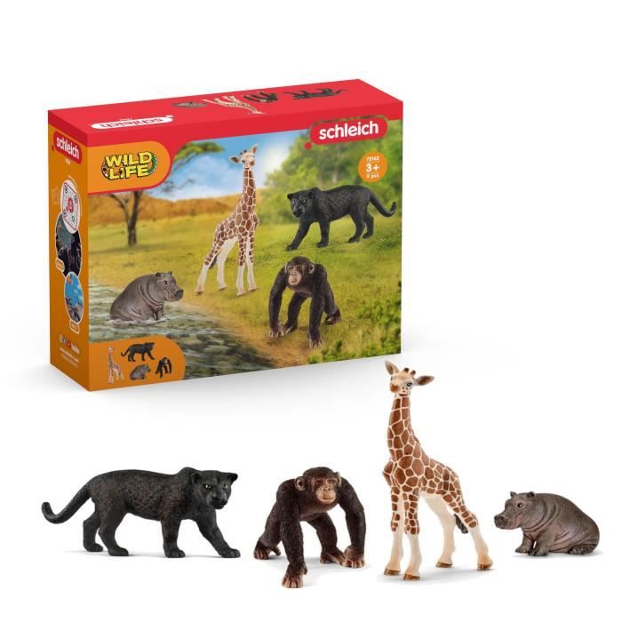 Figurines Kit de base Wild Life, 4 figurines ultra réalistes, jouet ...