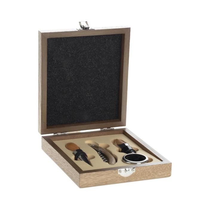 Secret de Gourmet - Coffret Sommelier 4 Pièces Tire-bouchon Bouchon Découpe-capsule et Bague ...