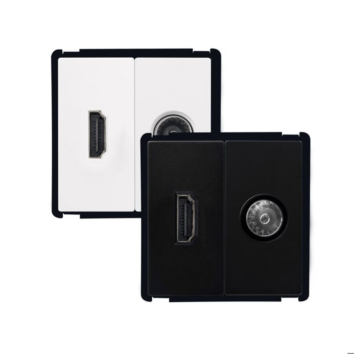 Prise HDMI + TV Modern Noir - Cdiscount Bricolage